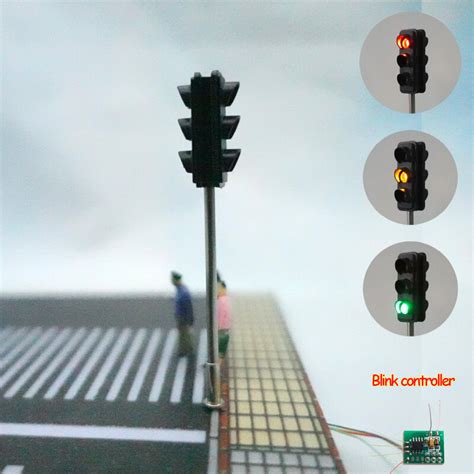 1 87 Ho Scale การจราจรรุ่น Controller 5v กระพริบคู่ Led โคมไฟ City ทรายตารางแนวนอนเค้าโครงอาคาร7