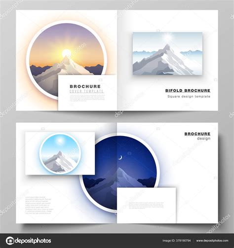 Vector Illustration Layout Two Covers Templates Square Design Bifold Brochure Stock Vector Image