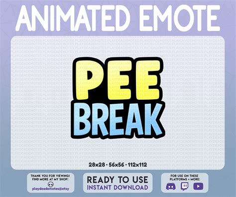 Pee Break Animated Emote Cute Cheeky Pee Break Animated Emote Bio