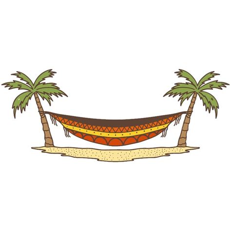 Premium Vector Hammock Between Palm Trees On A White Background