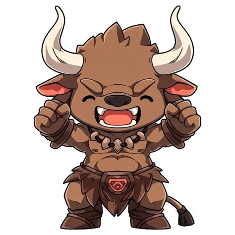 Premium Psd Cute Chibi Minotaur