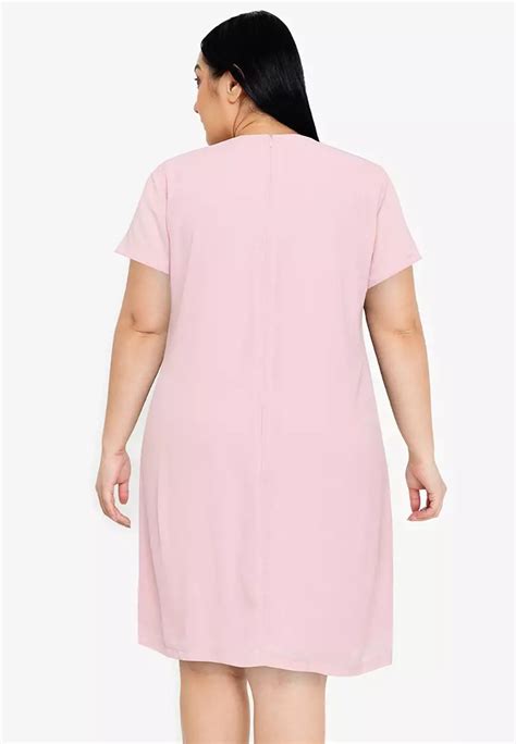 Buy Divina Divina Plus Size Overlap Shift Dress With With Detachable