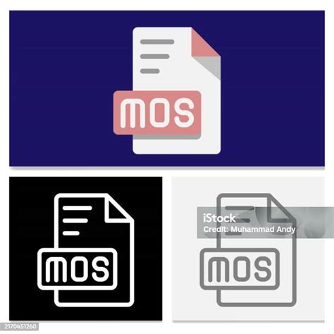 Mos 문서 파일 형식입니다 혁신적인 사용자 인터페이스를 위한 플랫 파일 형식 아이콘 집합입니다 웹 사이트 Ui 및 인터페이스에 사용할 수 있습니다 0명에 대한 스톡 벡터