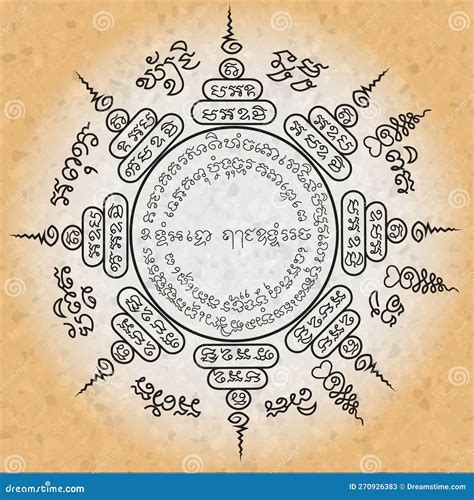 Thai Talisman Traditional Vector Illustration Stock Vector