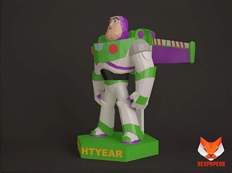 Buzz Lightyear Toy Story Papercraft Pdf Template Diy 3d Model Fanart Paper Sculpture Low