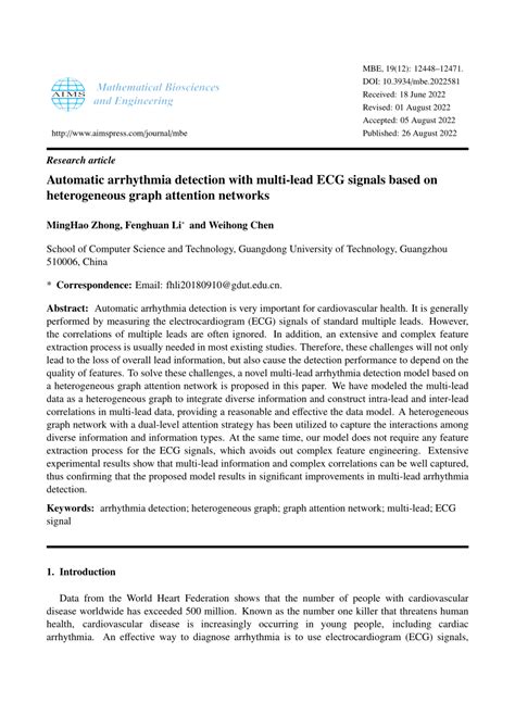 pdf automatic arrhythmia detection with multi lead ecg signals based