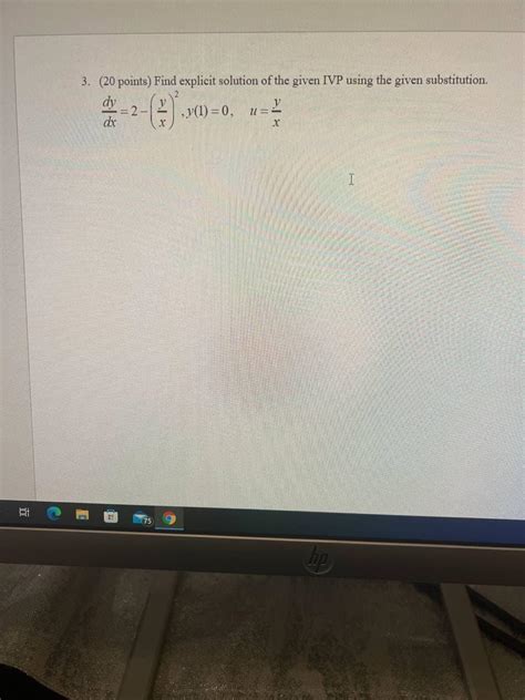 Solved 3 20 Points Find Explicit Solution Of The Given