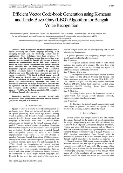 PDF Efficient Vector Code Book Generation Using K Means And Linde