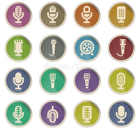 Microphone Icon Set Stock Vector Illustration Of Rock