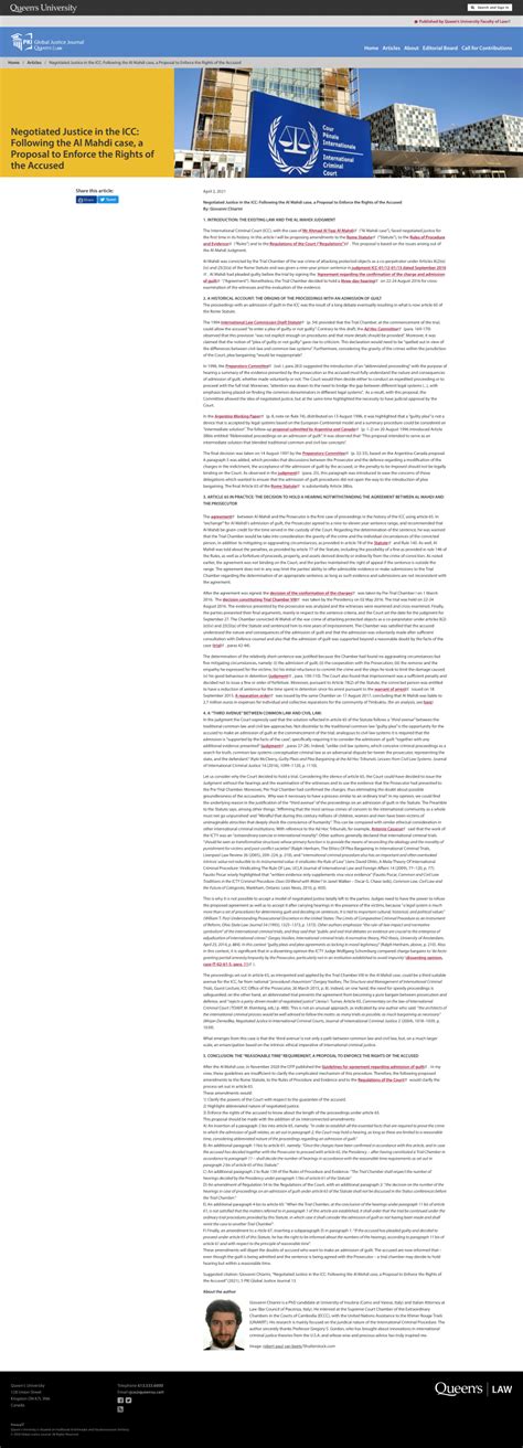 Pdf Negotiated Justice In The Icc Following The Al Mahdi Case A