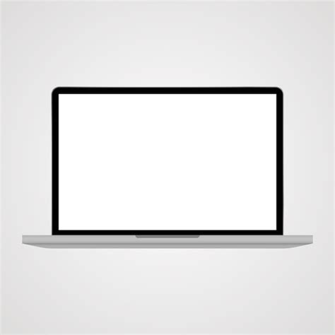 Premium Vector Realistic Laptop On Grey Back