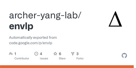 GitHub Archer Yang Lab Envlp Automatically Exported From Code Google