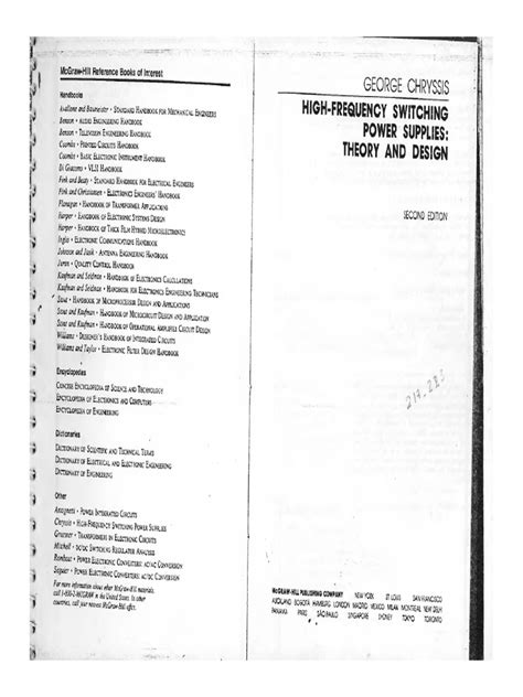 Hf Switching Power Supplies Theory And Design Pdf