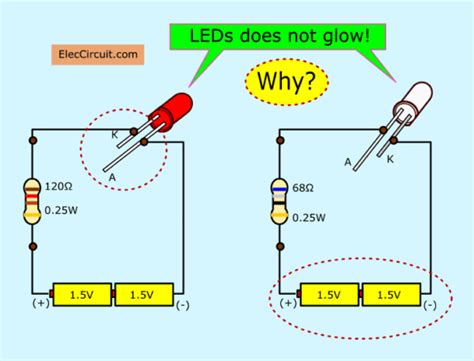 How To Use LEDs And Example LED Circuit ElecCircuit Com