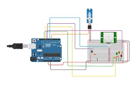Circuit Design Чересчур умный шлагбаум Tinkercad