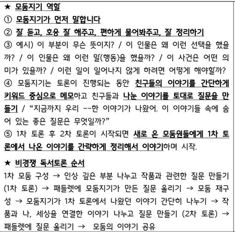 2학년 문학 2단원 수업 비경쟁 독서 토론 1 네이버 블로그