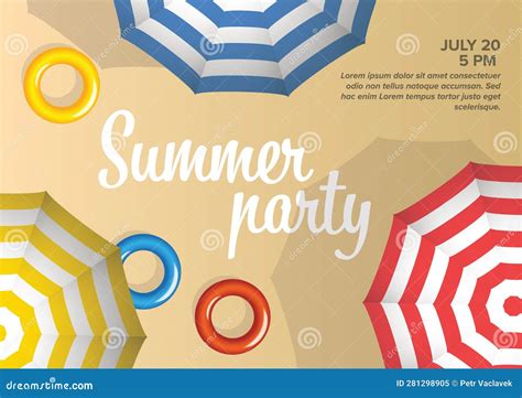 Vektor Sommerparty Einladung Flyer Plakatvorlage Vektor Abbildung