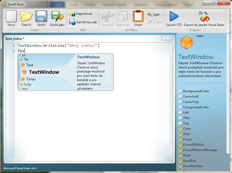 Microsoft Small Basic český nástroj pro začínající programátory Maxiorel cz