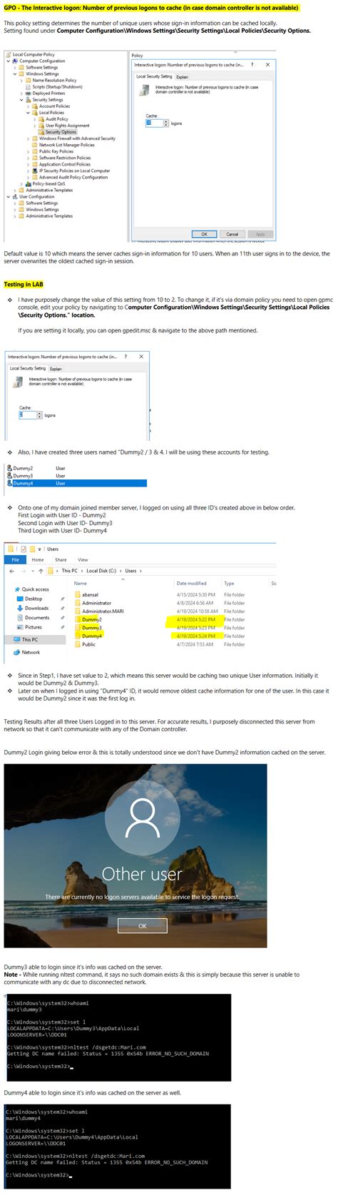 practical admin group policy the interactive logon number of