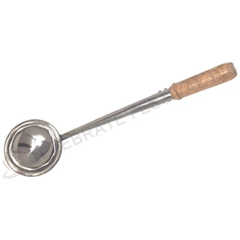 Cooking Laddle Stainless Steel Dabbu Laddle Patti With Wood Handle