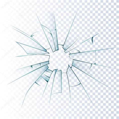 Broken Frosted Glass Realistic Icon Stock Vector Image By ©macrovector