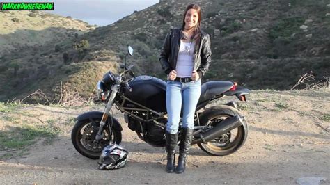 Biker Chick A Gorgeous Female Ducati Motorcycle Rider Youtube