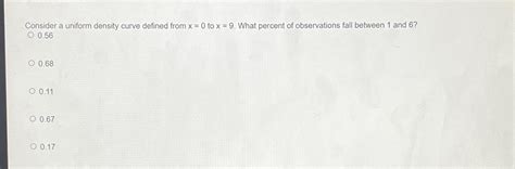 Solved Consider A Uniform Density Curve Defined From X 0 ﻿to
