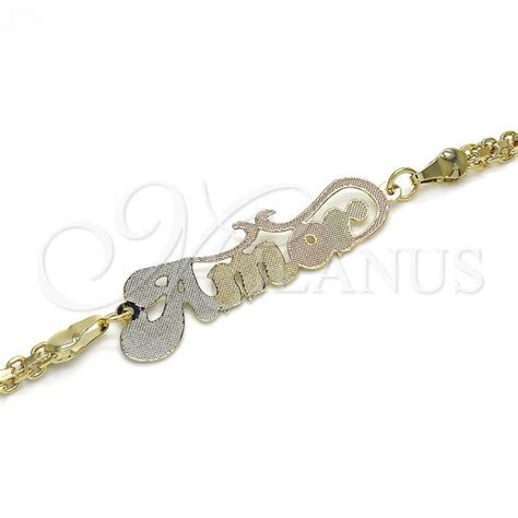 Oro Laminado Fancy Bracelet Gold Filled Style Nameplate Design