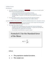 Chapter Confidence Intervals Notes Docx Confidence Intervals Point Estimates The Simplest
