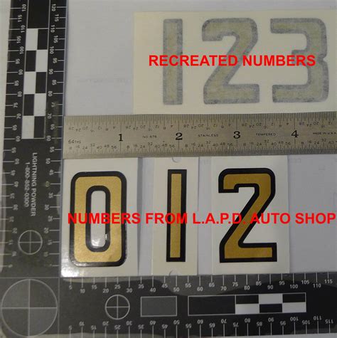 Lapd Shop Number Decals As Seen On Adam 12 Can Lights Etc Etsy