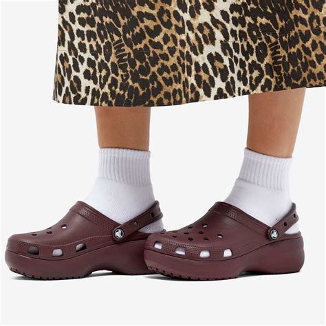 Crocs Womens Classic Platform Clog In Dark Cherry Crocs