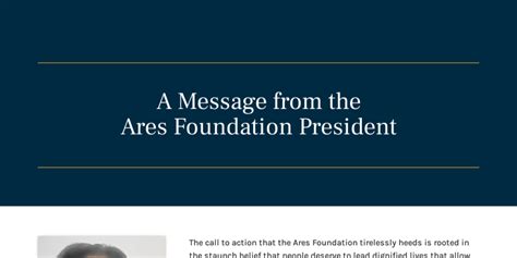 Message From Michelle Armstrong 2023 Ares Philanthropy Annual Report