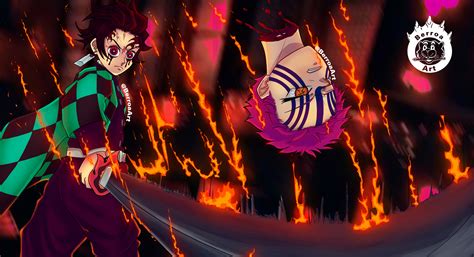 Tanjiro Vs Akaza Wallpapers Wallpaper Cave