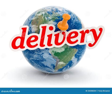 Globe And Delivery Clipping Path Included Stock Illustration