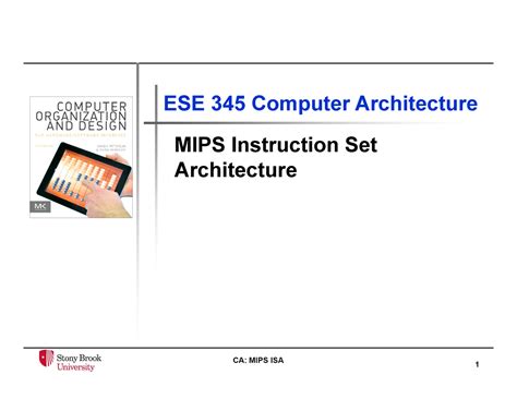 Ese345 Mips Isa Lecture Notes Ese 345 Computer Architecture Mips