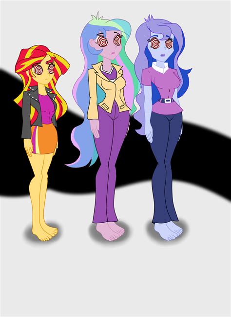 Sunset Celestia Y Luna Hypnotized By Carlosfco On Deviantart