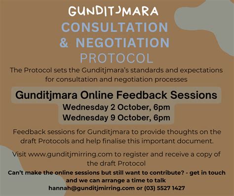 Gunditjmara Consultation And Negotiation Protocol Feedback Sessions