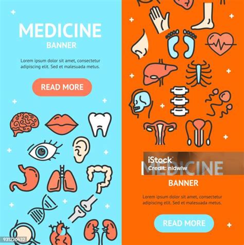 인간의 장기 표시 배너 Vecrtical 세트 벡터 개념에 대한 스톡 벡터 아트 및 기타 이미지 개념 건강관리와 의술