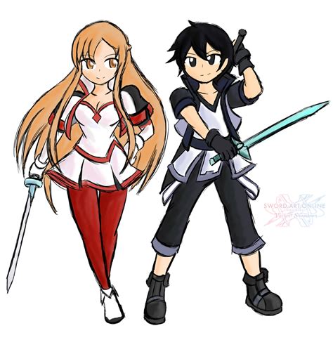 Mobile Action Kirito And Asuna Vs Lineart By Xero J On Deviantart