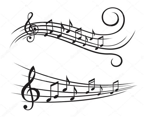 Varias Notas Musicales Sobre Pentagrama Vector Ilustracion De Stock Images