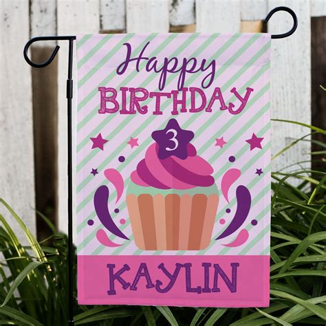 Personalized Colorful Cupcake Garden Flag Tsforyounow