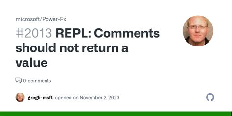 Repl Comments Should Not Return A Value · Issue 2013 · Microsoft