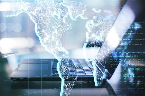 Premium Photo Big Data Concept With World Hologram World Map On