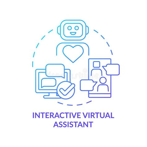Interactive Virtual Assistant Blue Gradient Concept Icon Stock Vector