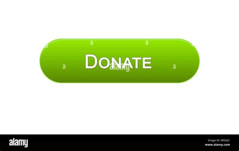 Donate Web Interface Button Green Color Social Support Fundraising