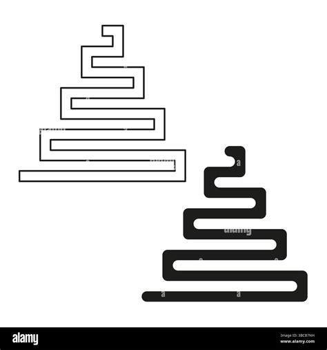 Layered Step Shape Bold Line Structure Abstract Staircase Symbol Layered Step Shape Bold Line Structure Abstract Staircase Symbol