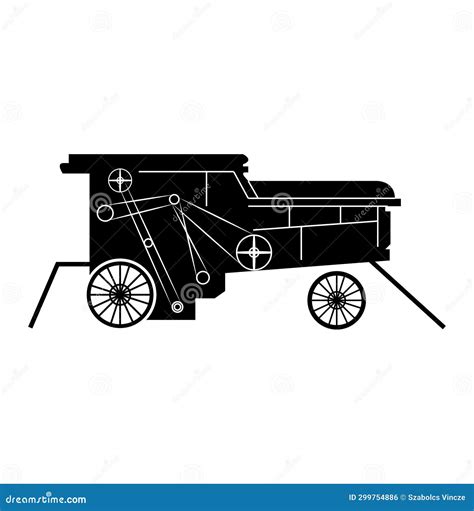 Threshing Machine Tresher Silhouette Stock Vector Illustration Of