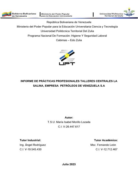 Informe De Prácticas De María Morillo Pdf Factores Humanos Y