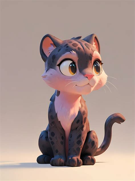 Cartoon Leopard Cub 3d Image On Lummi
