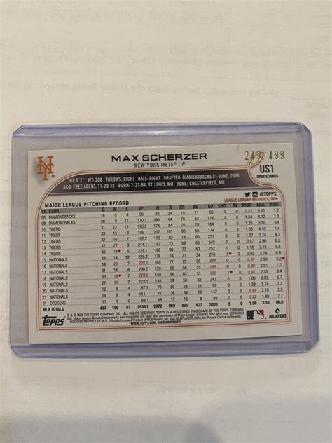 2022 Topps Update Green Parallel Max Scherzer Us1 243499 Ebay